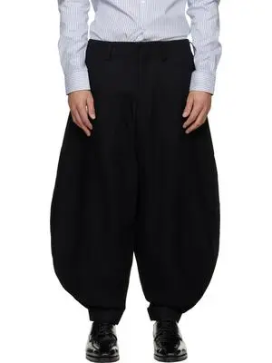 Comme Des Garçons Wide Curved Leg Pants - Black