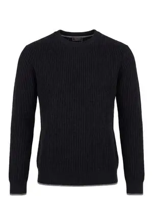 Peserico Ribbed Crew-neck Sweater - Black