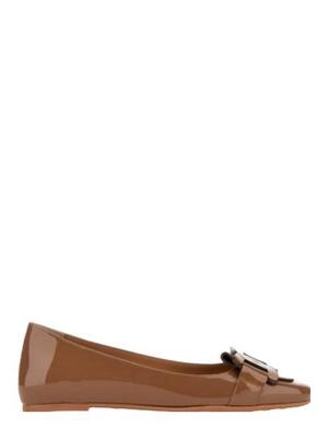 TOD'S Logo Engraved Ballerinas - Biscotto