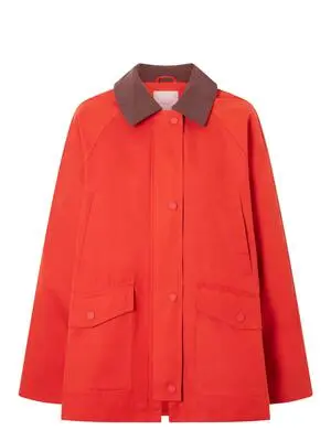 Varley Rylan Corduroy-trimmed Cotton-blend Twill Jacket - Red