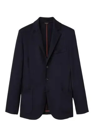 Loro Piana Lapel Long-sleeved Wool Suit Coat - Black