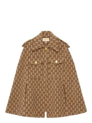 Gucci Gg Wool Cape - Brown