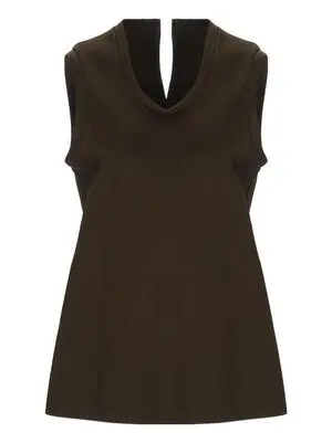 CARVEN Carven Sleeveless Split-Neck Top