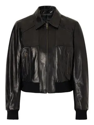 NILI LOTAN Sue Leather Jacket - Black