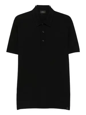 Brioni Button-front Polo Shirt Black