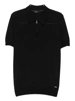 Brioni Wool Polo Shirt Black