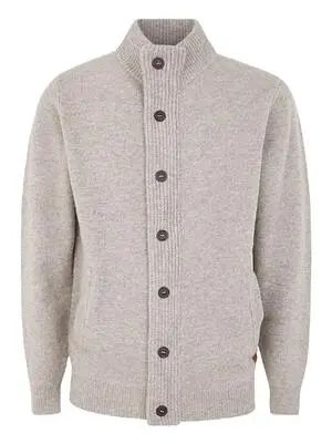 Barbour High-neck Button-up Cardigan - Grey