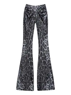 ANIYE BY Jodi Flared Leopard Pants - Black