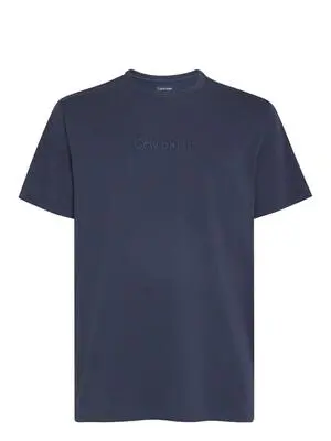 Calvin Klein Cotton Logo Pyjama Top - Navy