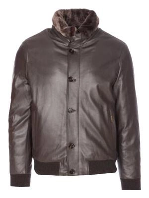 MOORER Cleros P1 Leather Jacket - Brown