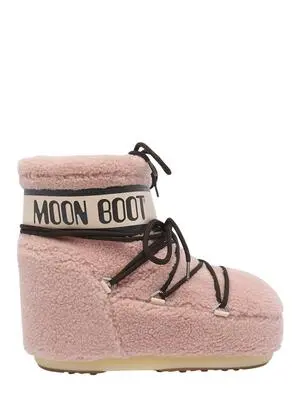 Moon Boot Moon Boot Faux Fur Logo Lace-Up Boots Nude