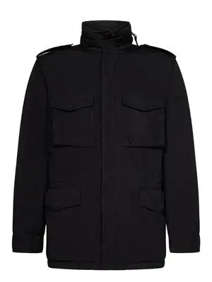 Aspesi Cargo-pocket Hooded Coat - Black