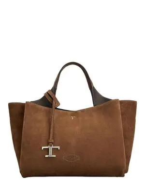 TOD'S Mini Suede Tote Bag - Brown