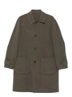 Eleventy Button-fastening Coat - Brown