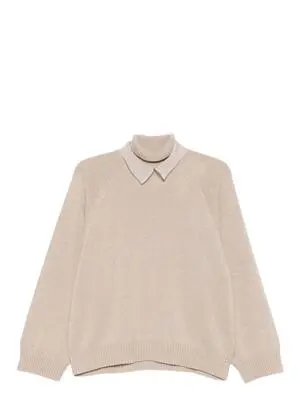 Brunello Cucinelli Brunello Cucinelli High Neck Knitted Jumper Light Brown