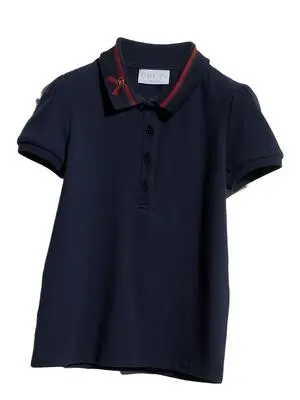 Gucci Web-stripe Interlocking G Polo Shirt - Blue