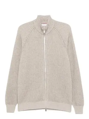 Brunello Cucinelli Ribbed-knit Cashmere Cardigan - Light Brown