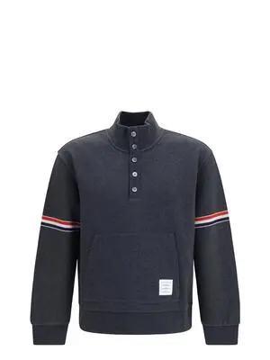 Thom Browne Thom Browne Buttoned High-Neck Sweatshirt Grey