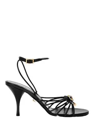 Versace Thinstrap Bow Highheel Sandals - Black