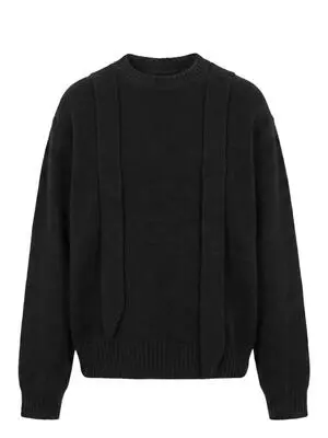 Sacai Oversized Crewneck Sweater - Black