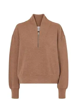 Varley Davidson Stretch-jersey Half-zip Sweatshirt - Brown
