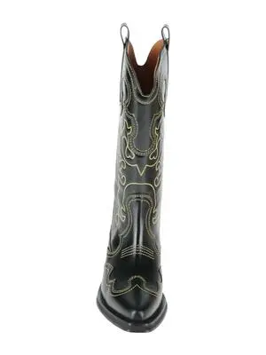 GANNI Simple Cowboy Boots - Black