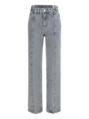 GANNI High-waist Cuffed Jeans - Gray