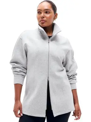 Athleta Form Knit Seamed Full Zip Grey