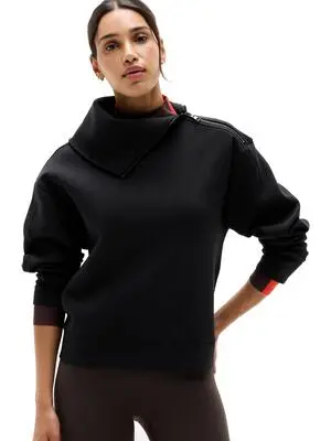 Athleta Form Knit Shawl Collar Sweatshirt - Black