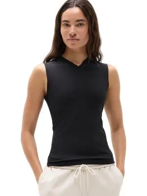 Athleta Signature Rib V-Neck Muscle Tank Black