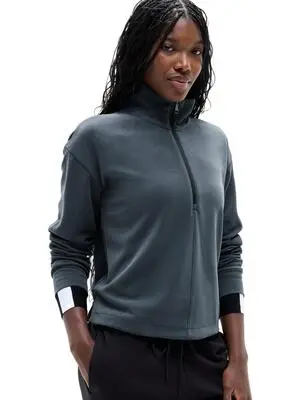 Athleta Seasoft Classic 1/4 Zip Sweatshirt - Nightfall