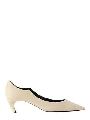 Khaite Valerie 55 Calf Hair Pumps - Cream