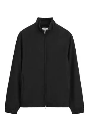 Cos Jersey Mock-neck Zip-up Blouson Jacket - Black