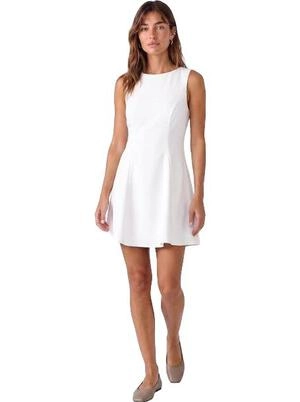 Koton Sleeveless Crew Neck Flare Mini Dress - Ecru
