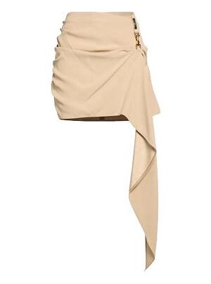 ELISABETTA FRANCHI Woman Mini Skirt Sand Size 8 Acetate, Viscose