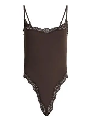 SKIMS Fits Everybody Lace Cami Bodysuit - Espresso