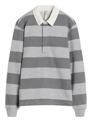 SKIMS Boyfriend Fleece Polo - Grey Heather Multi