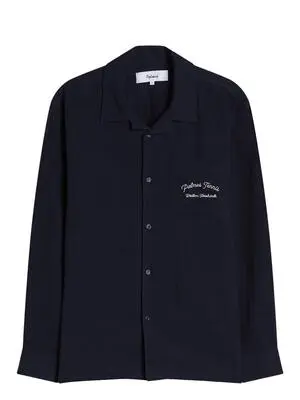 PALMES Western Camp Collar Shirt - Navy
