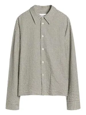 Studio Nicholson Nostra Long Sleeve Shirt - Parchment/black