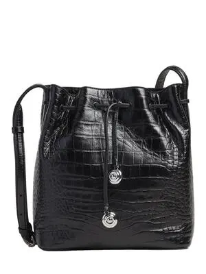 LIFFNER Charm Croc Embossed Bucket Bag Black/silver