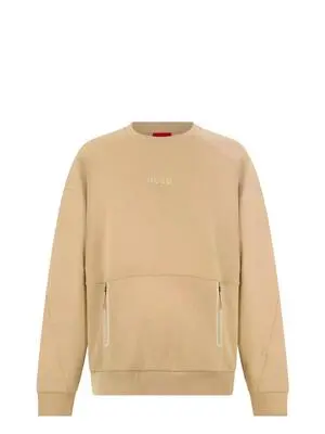 BOSS Logo-print Zip-pockets Sweatshirt - Neutrals