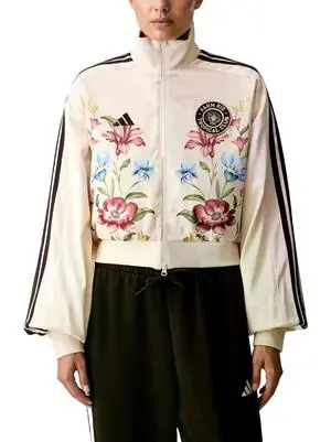Adidas X Farm Rio Floral-print Cropped Jacket - Neutrals