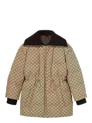 Gucci Gg Canvas Puffer Jacket Neutrals