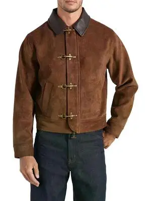 Manière De Voir Nino Clasp-detail Contrast-stitch Jacket - Brown