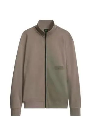 BOSS Logo-patch Zip-up Sweatshirt - Brown
