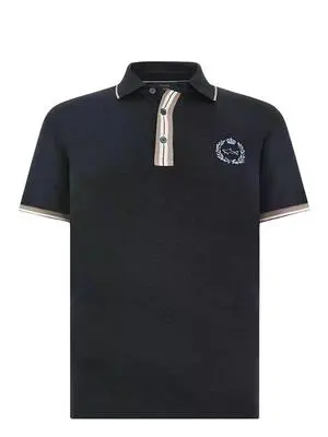 Paul & Shark X-soft Heraldic-embroidered Striped-trim Polo Shirt - Blue
