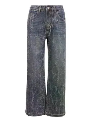 JOVONNA Rhinestone-embellished Wide-leg Jeans
