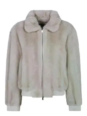 DRHOPE Faux-fur Zip-up Jacket - Neutrals