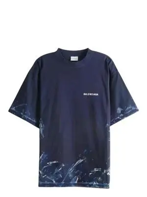 Balenciaga Paint-splatter T-shirt - Blue