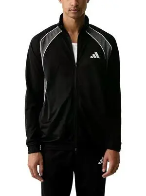 Adidas Logo-print Contrast-piping Sweatshirt - Black